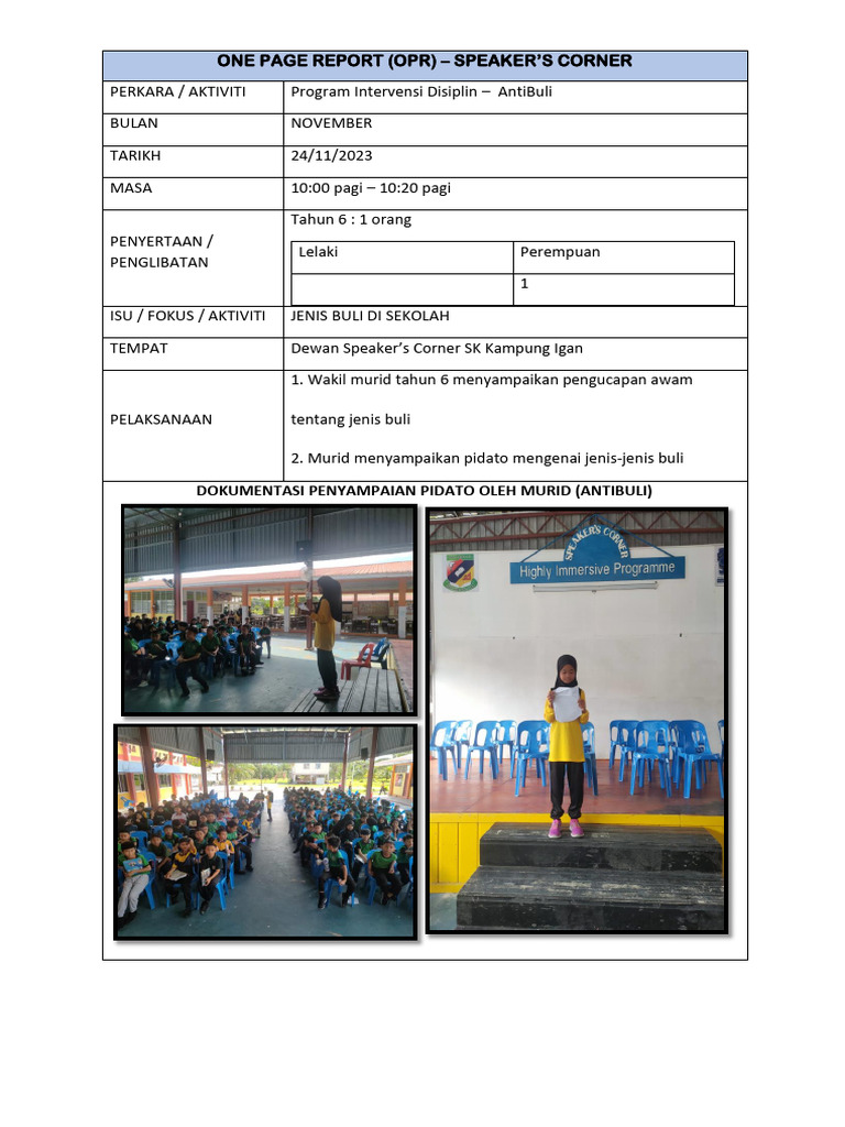 One Page Report | PDF