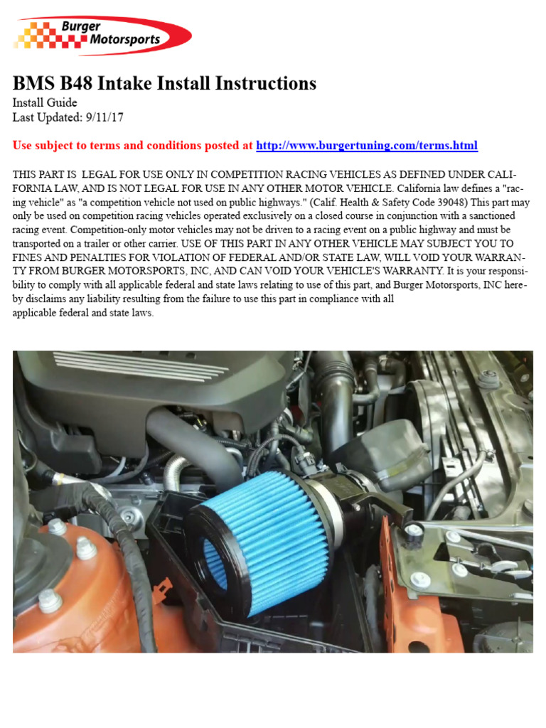 B48 - Intake Instructions | PDF