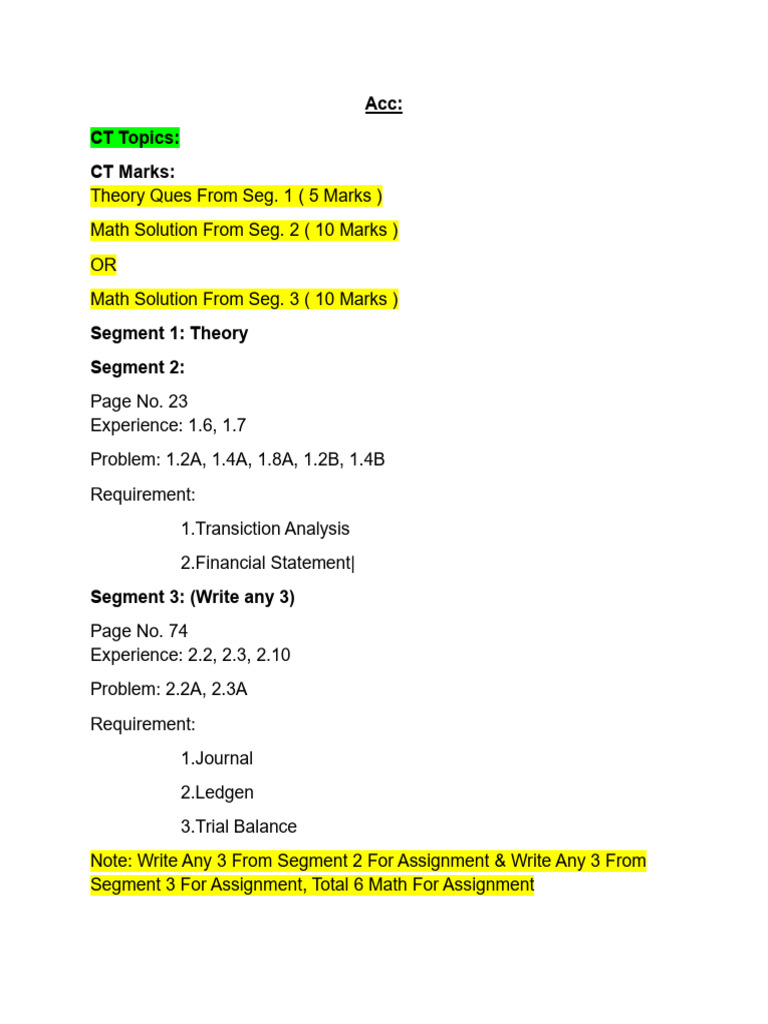 About CT Assignment | PDF