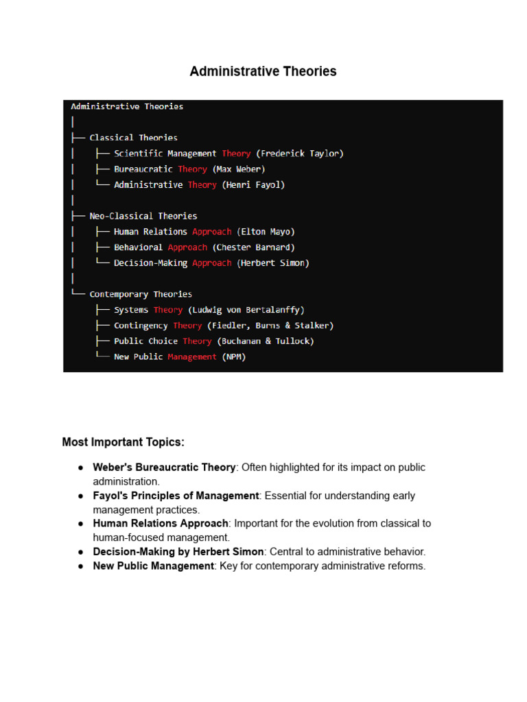 Administrative Theories | PDF