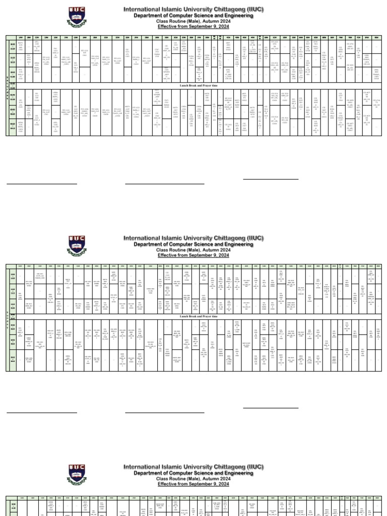 CSE Class Routine Aut24 Male 09092024 Final | PDF