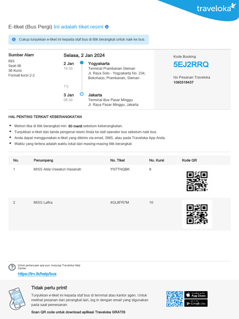 BUS AWAY E-ticket | PDF