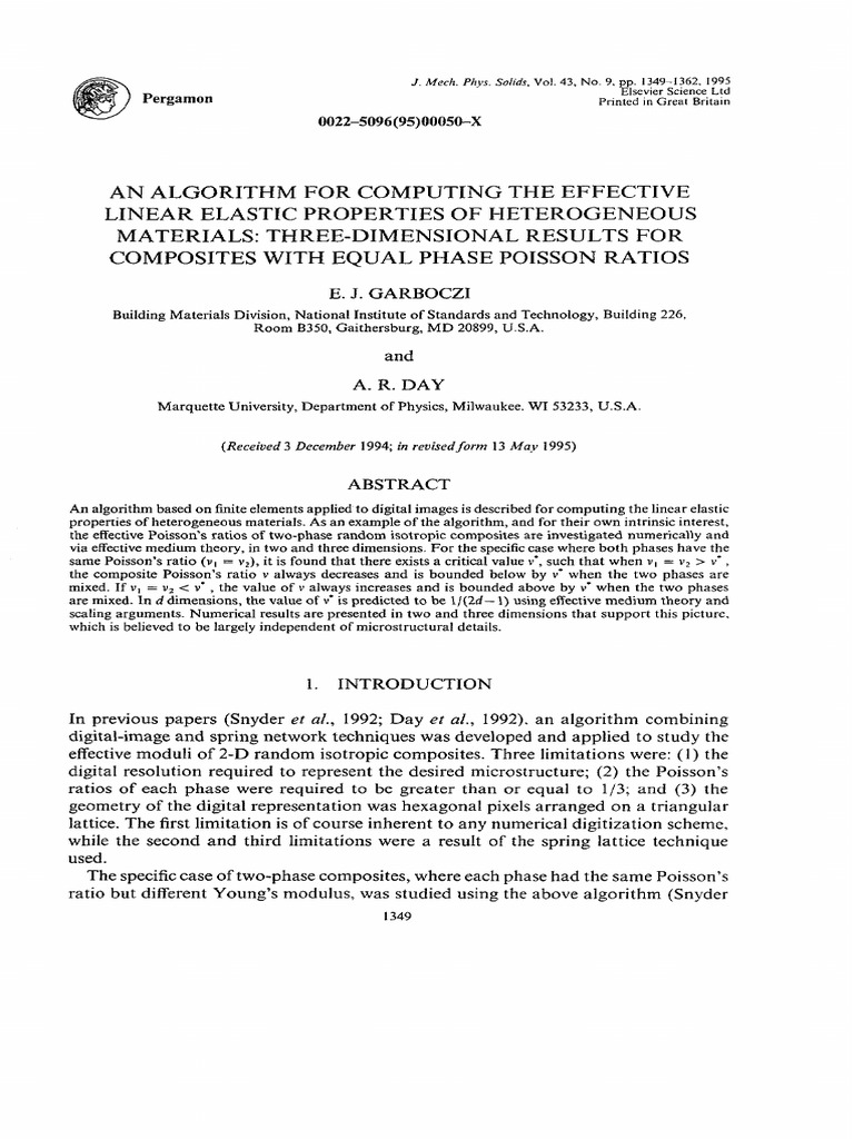 An Algorithm For Computing The Effective Linear Elastic Properties of ... An Algorithm For Computing The Effective Linear Elastic Properties of ...