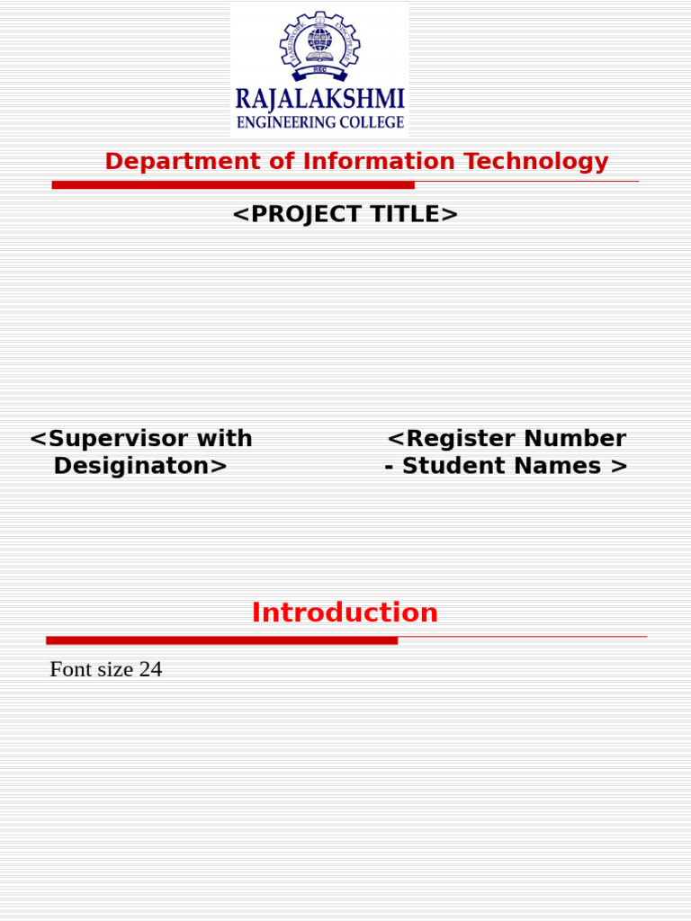 Project - First Review PPT Template | PDF