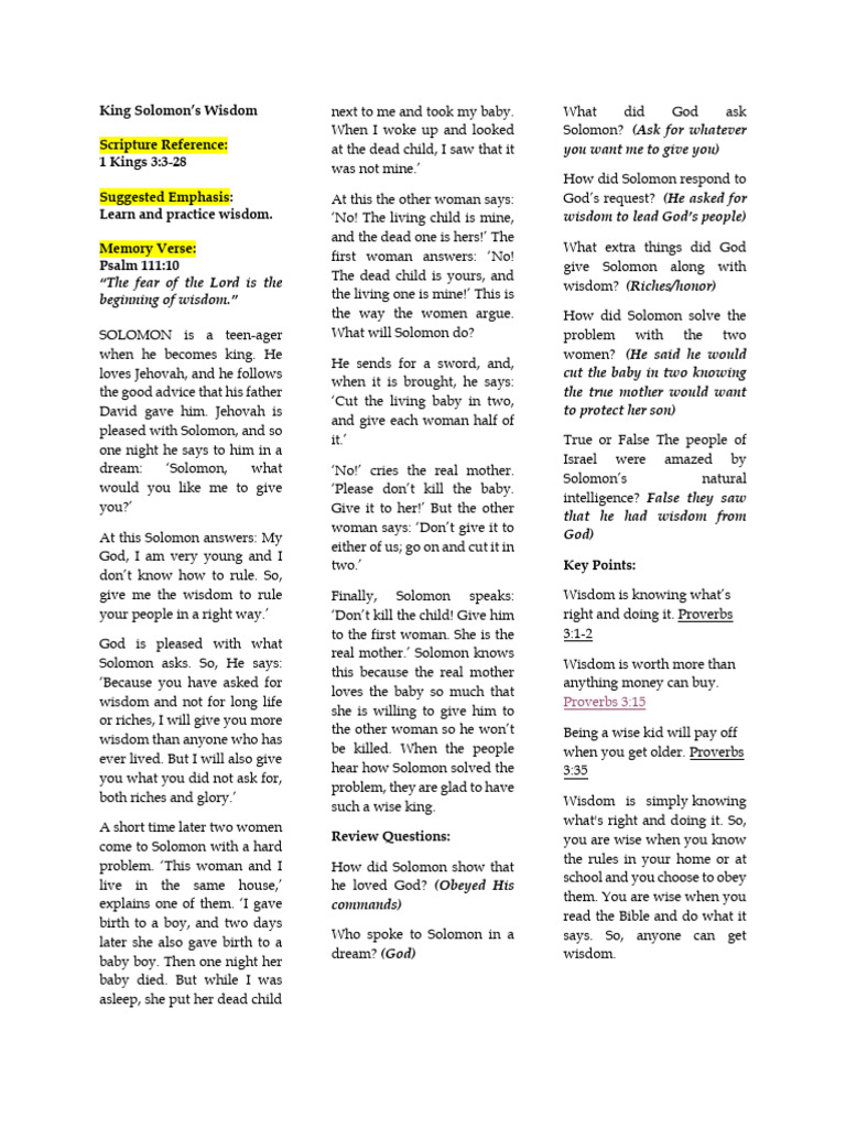 King Solomon | PDF