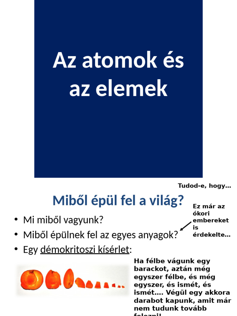 Kémia: Atomok És Elemek | PDF