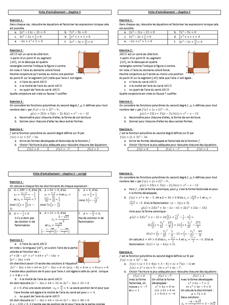 Fiche D Entraînement - Chap 5 | PDF