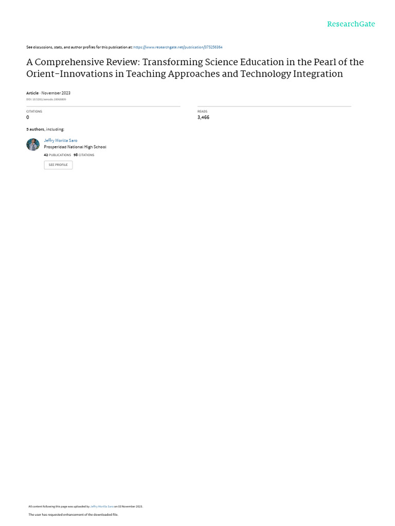 A Comprehensive Review Transforming Scie | PDF