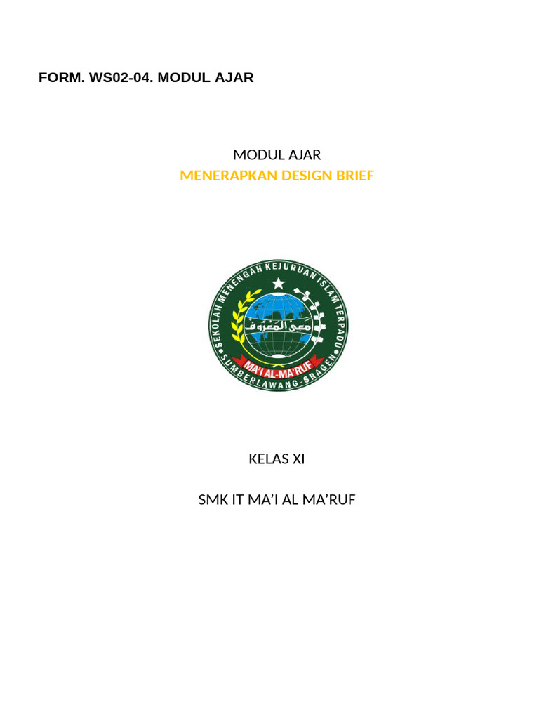 Modul Ajar DKV Xi Desain Brief - Tefa | PDF