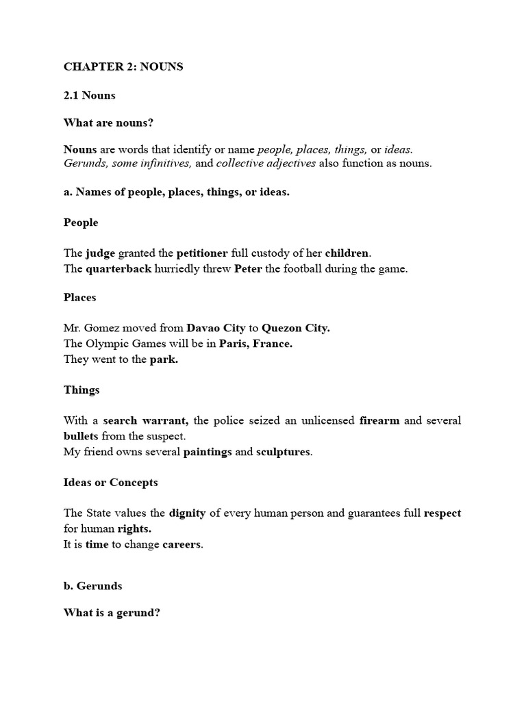 Chapter 2 - Nouns | PDF