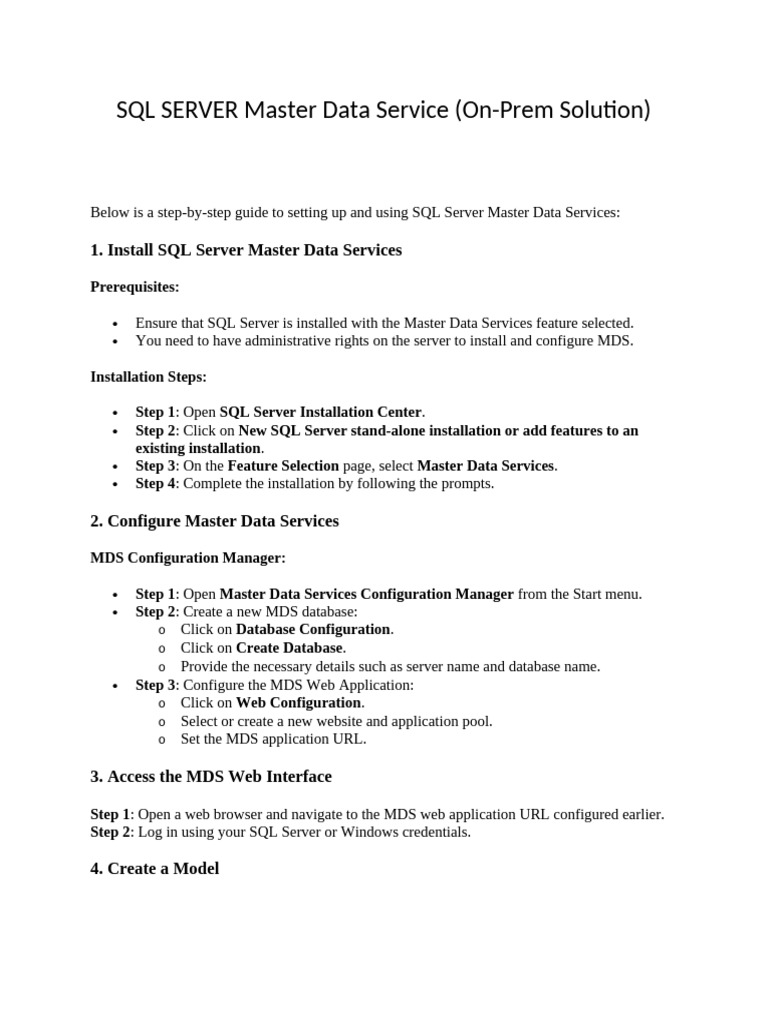 SQL SERVER Master Data Service | PDF