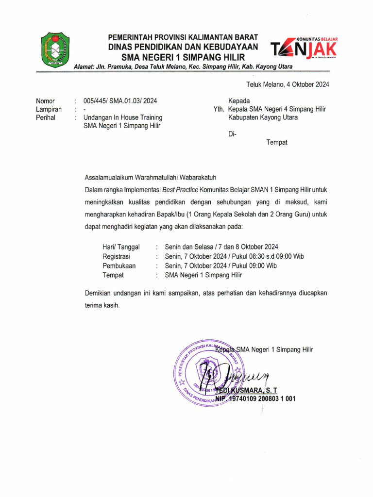 Undangan Dan Jadwal Iht 2024 | PDF