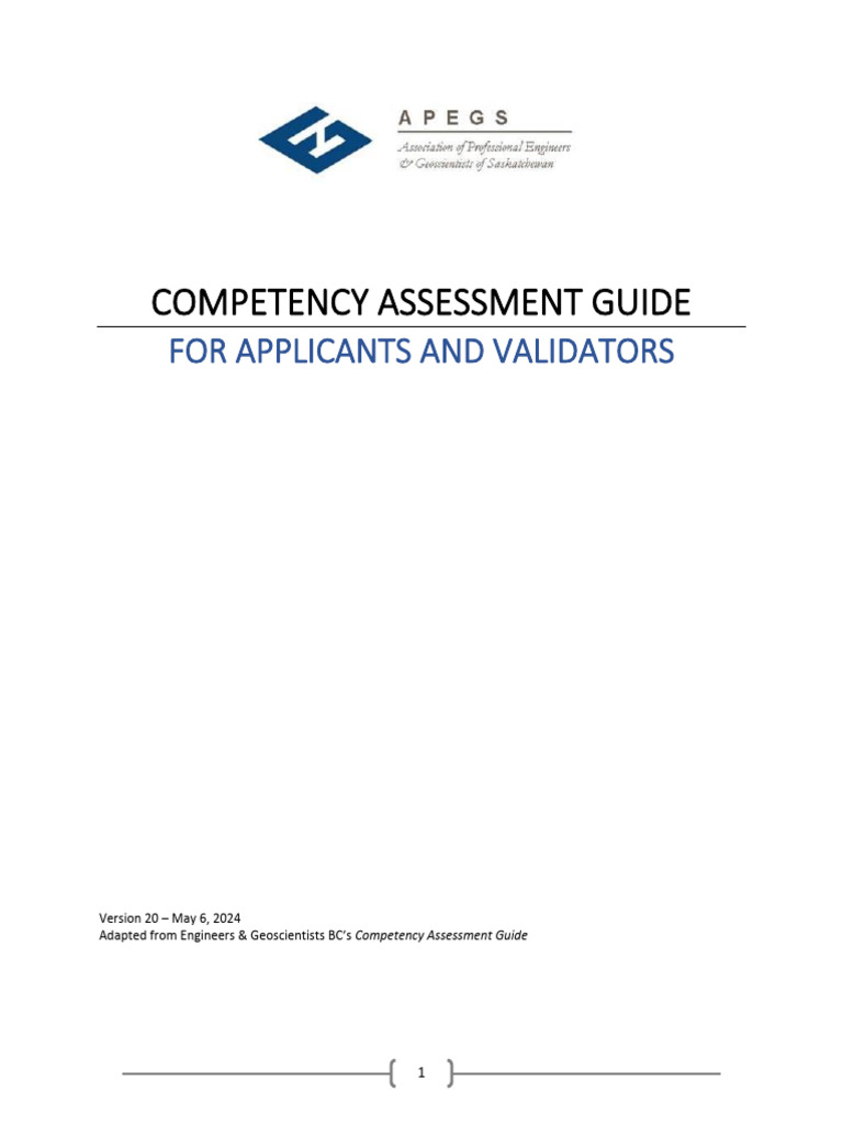 Competency Assessment Guide Apegs v20 | PDF