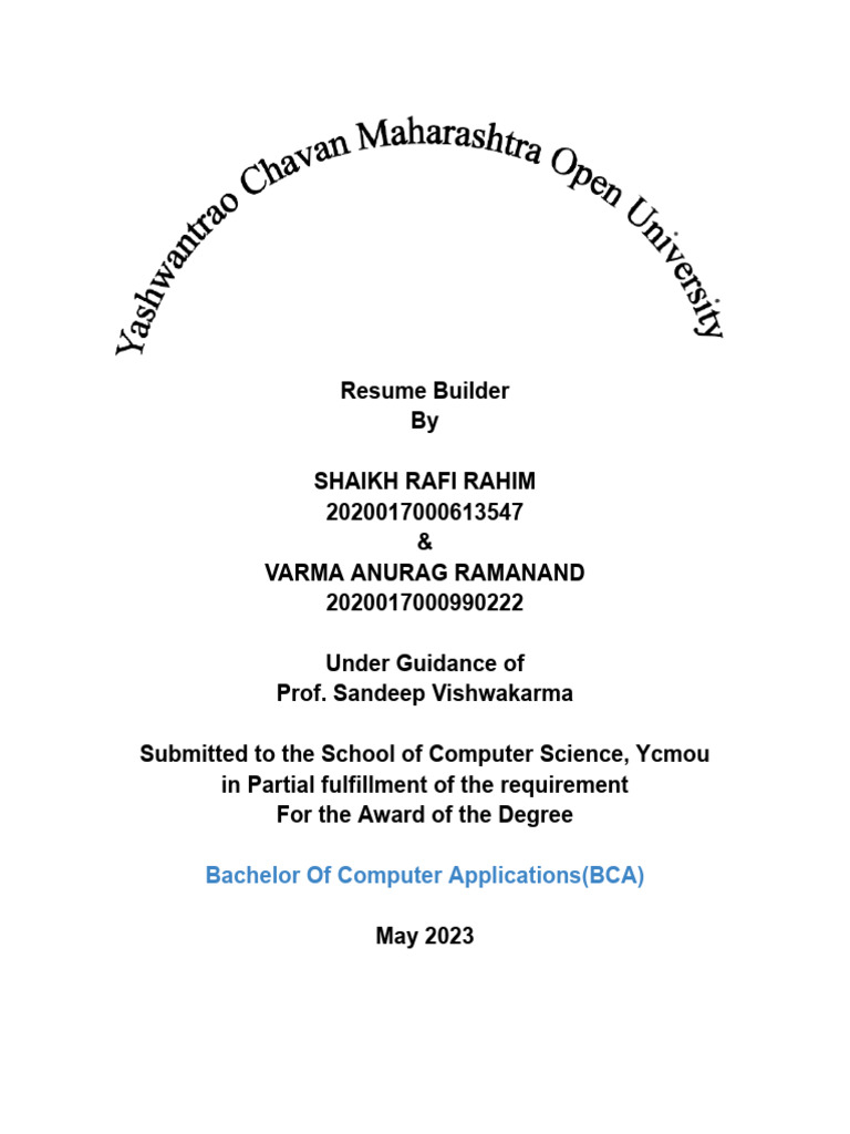 Resume Builder Report | PDF