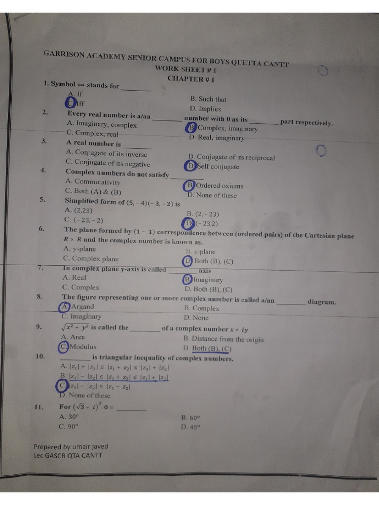 Math Worksheet 1 | PDF