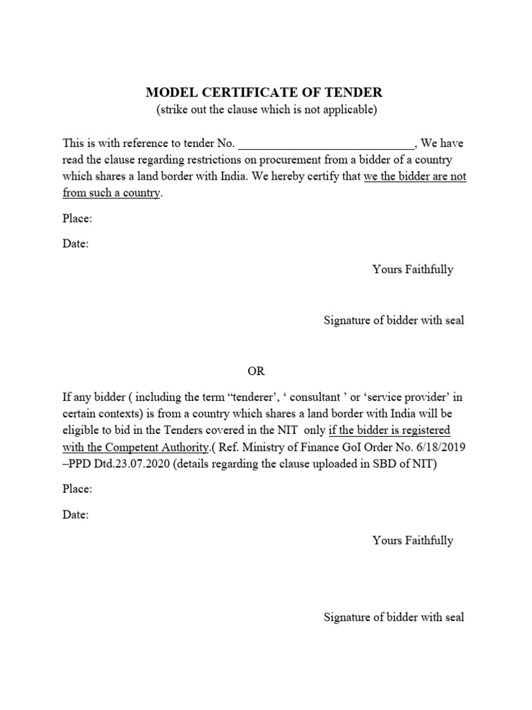 Model Certificate | PDF