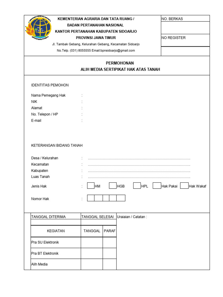 Form Permohonan Alih Media | PDF