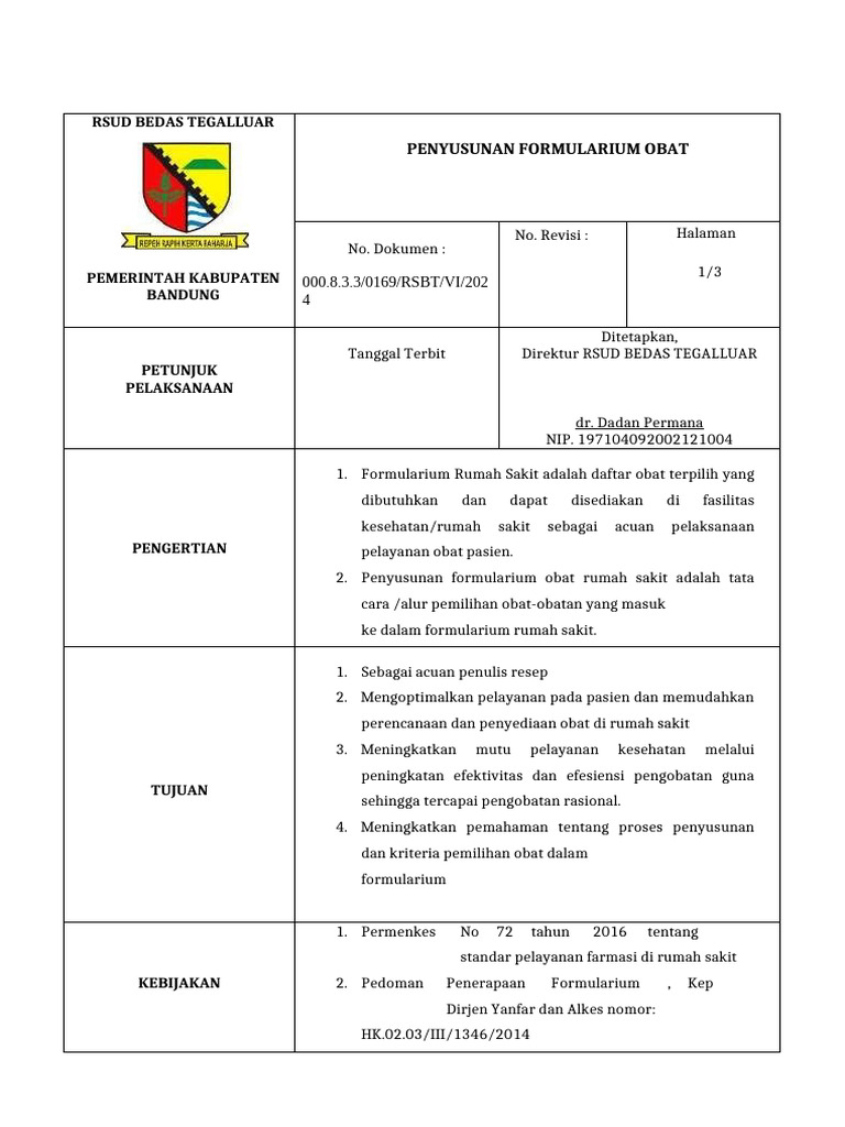 Penyusunan Formularium Obat Rumah Sakit Pdf