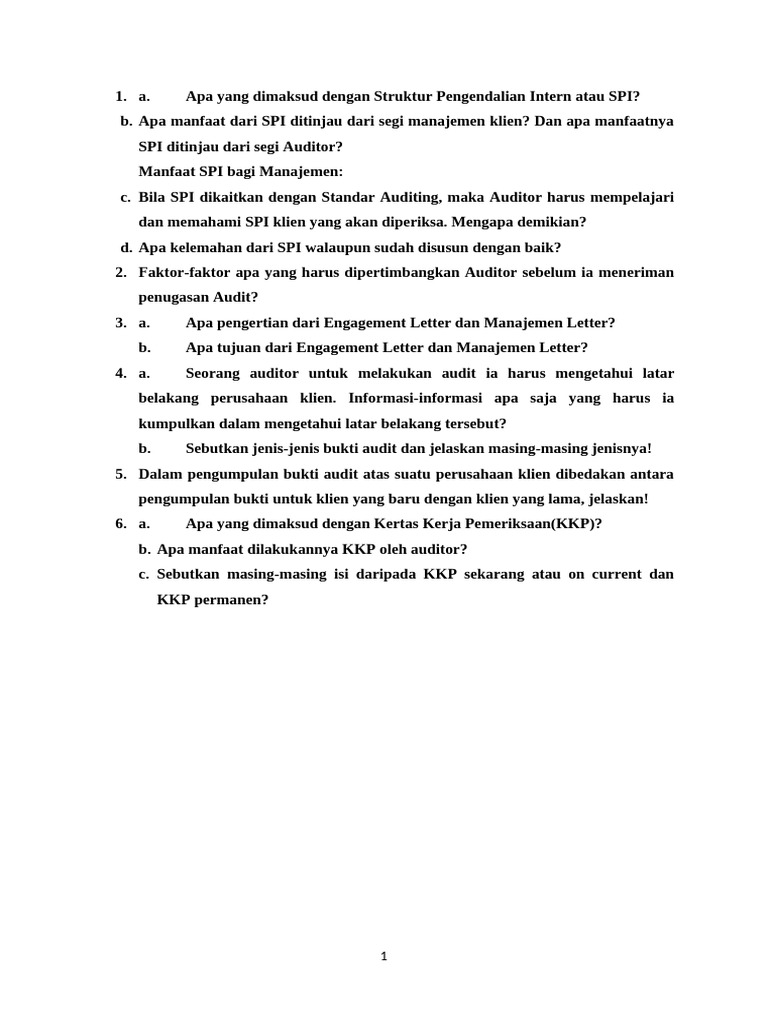 Soal Auditing | PDF