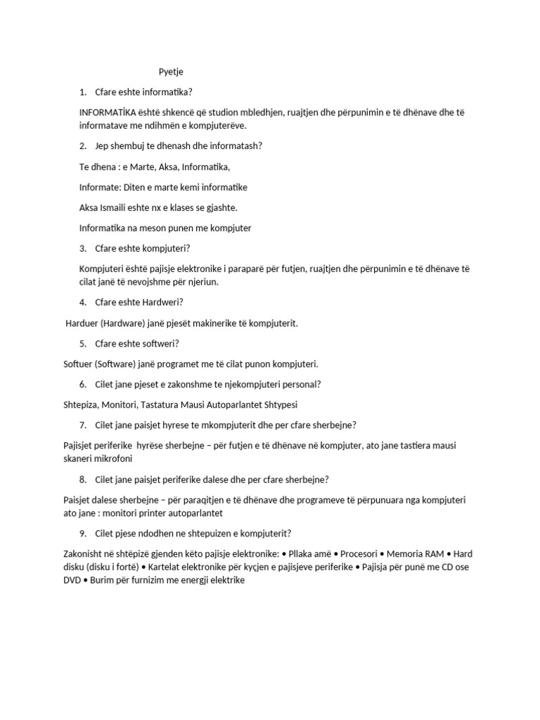 Pyetje | PDF