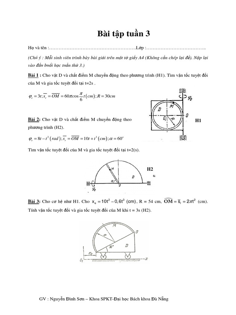 Bai Tap Ca Nhan Co Hoc Ly Thuyet Tuan 4 | PDF