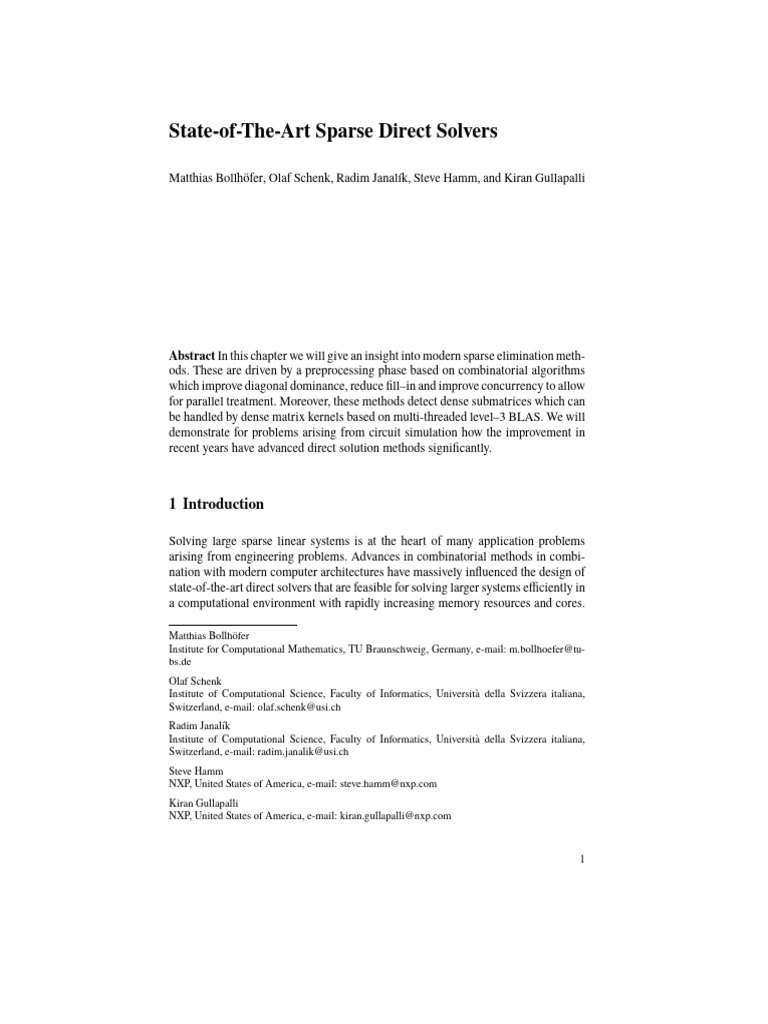Sparse Direct Solvers | PDF