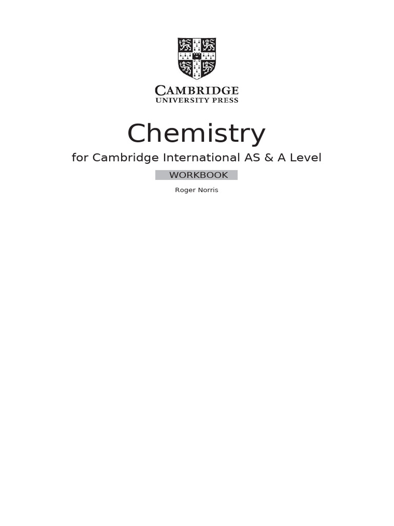 Cambridge International As Amp A Level Chemistry Workbook With Digital ...