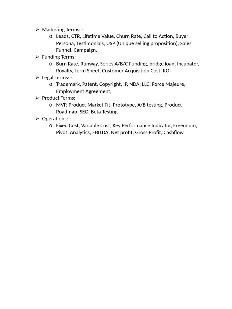 50 Business Terms Every Entrepreneur Must Know | PDF