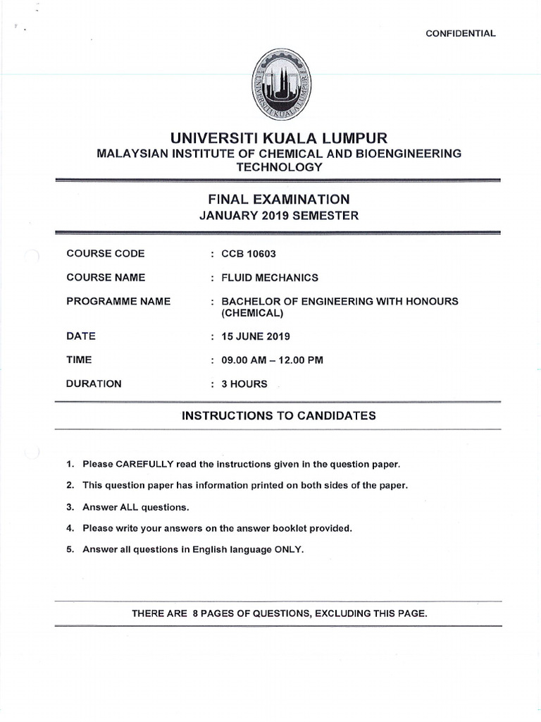 CCB 10603 Fluid Mechanics | PDF
