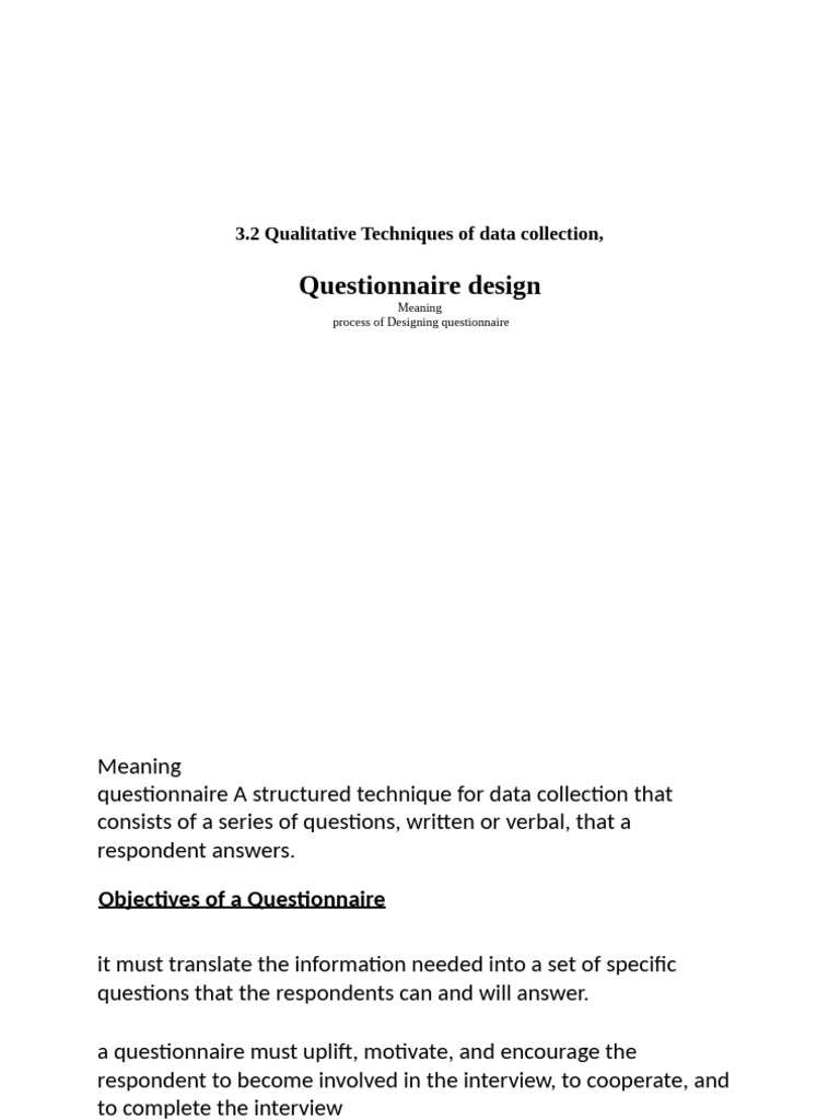 Questionnarie | PDF