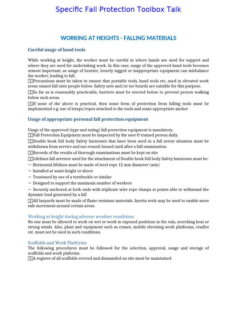 Working at Heights | PDF