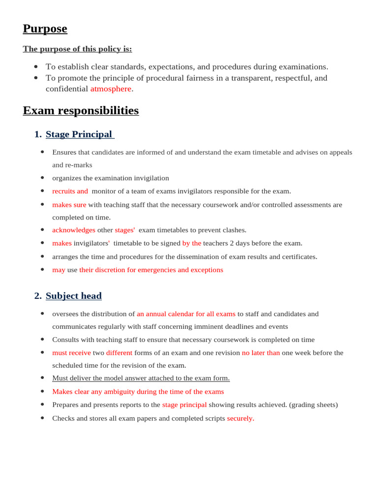 exam policy final | PDF