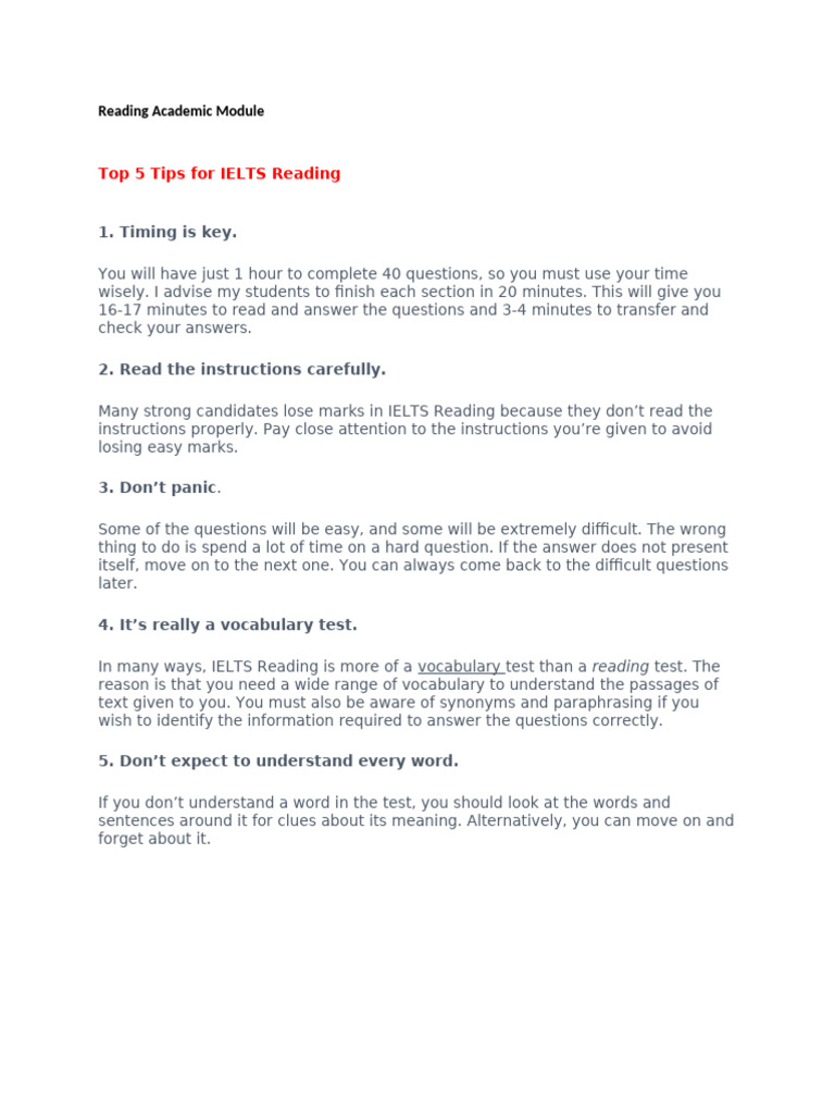 Reading Academic Module-mat | PDF