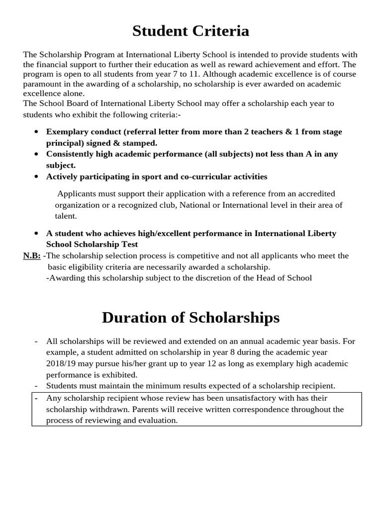 scholarship policy | PDF