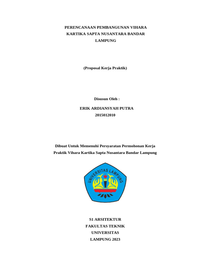 Proposal KP Erik Ardiansyah Putra 2015012010 | PDF