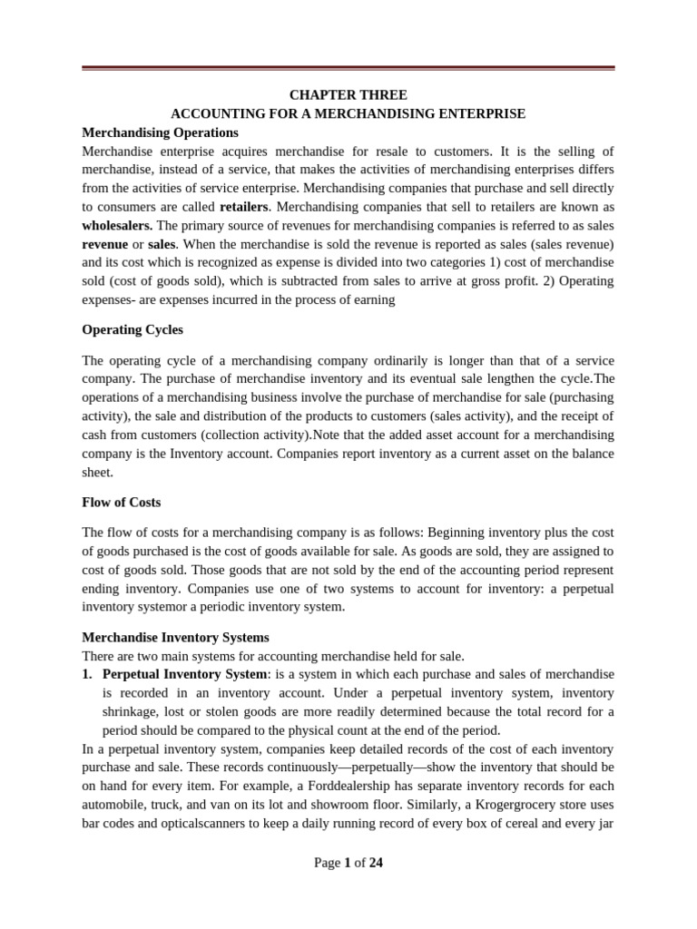 ch3 Accounting For Merchandising | PDF | Deferral | Debits And Credits