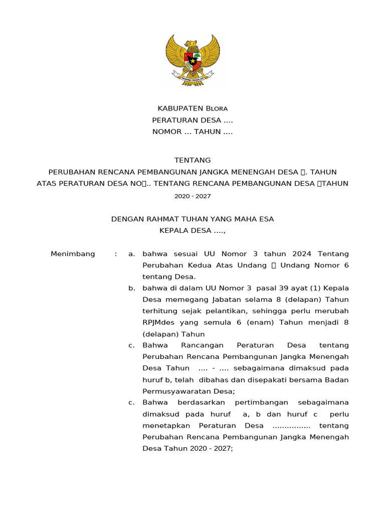 RPJMDes Dan Lampiran | PDF