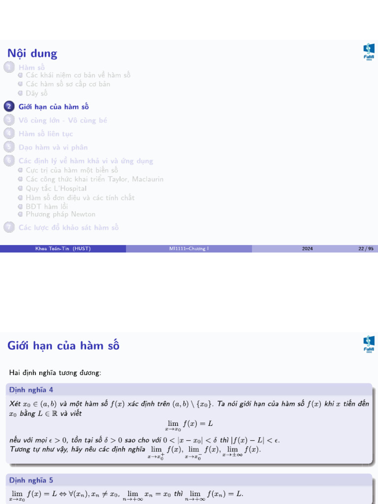 Giới Hạn Hàm Số, VCB - VCL | PDF