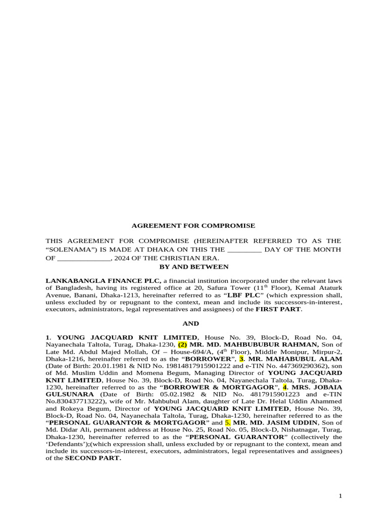 Agreement For Compromise | PDF