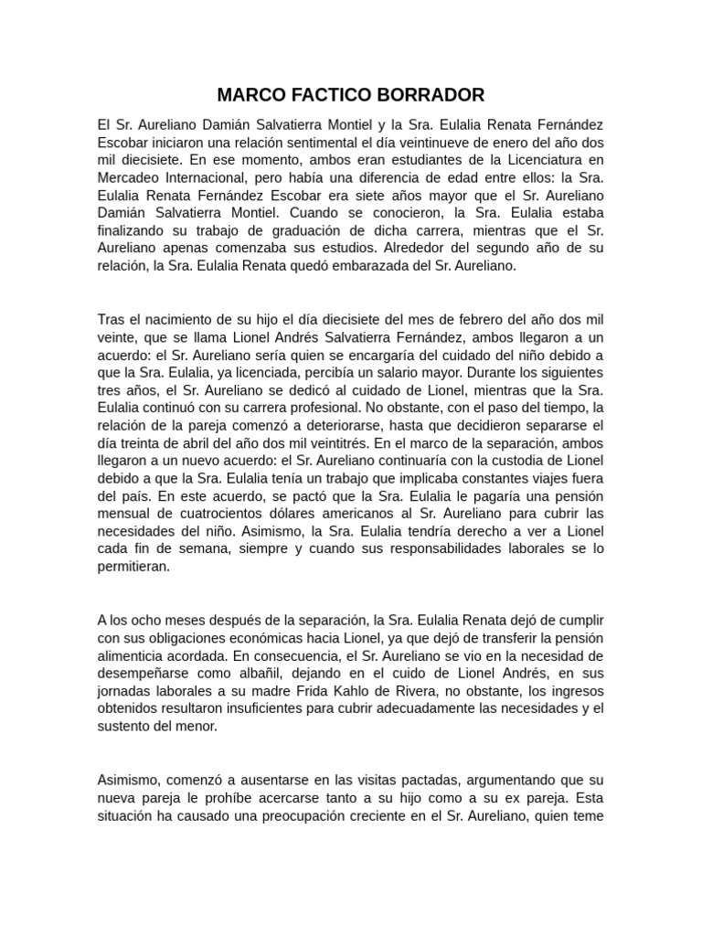 Marco Factico Borrador... | PDF