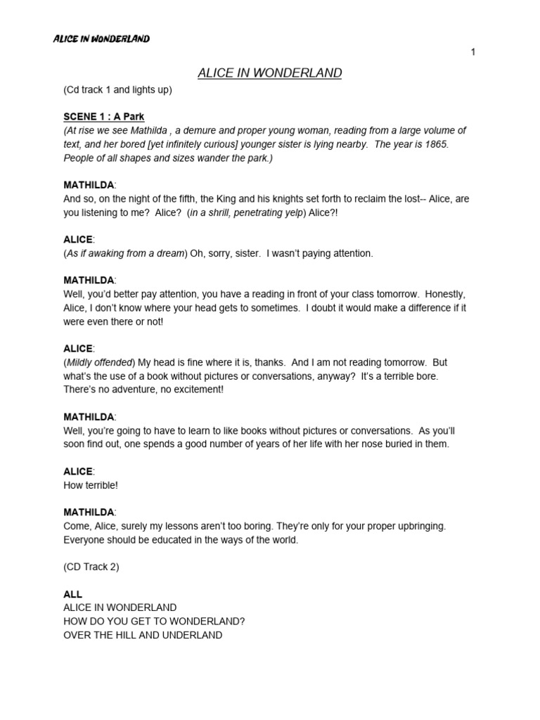 Alice Script | PDF