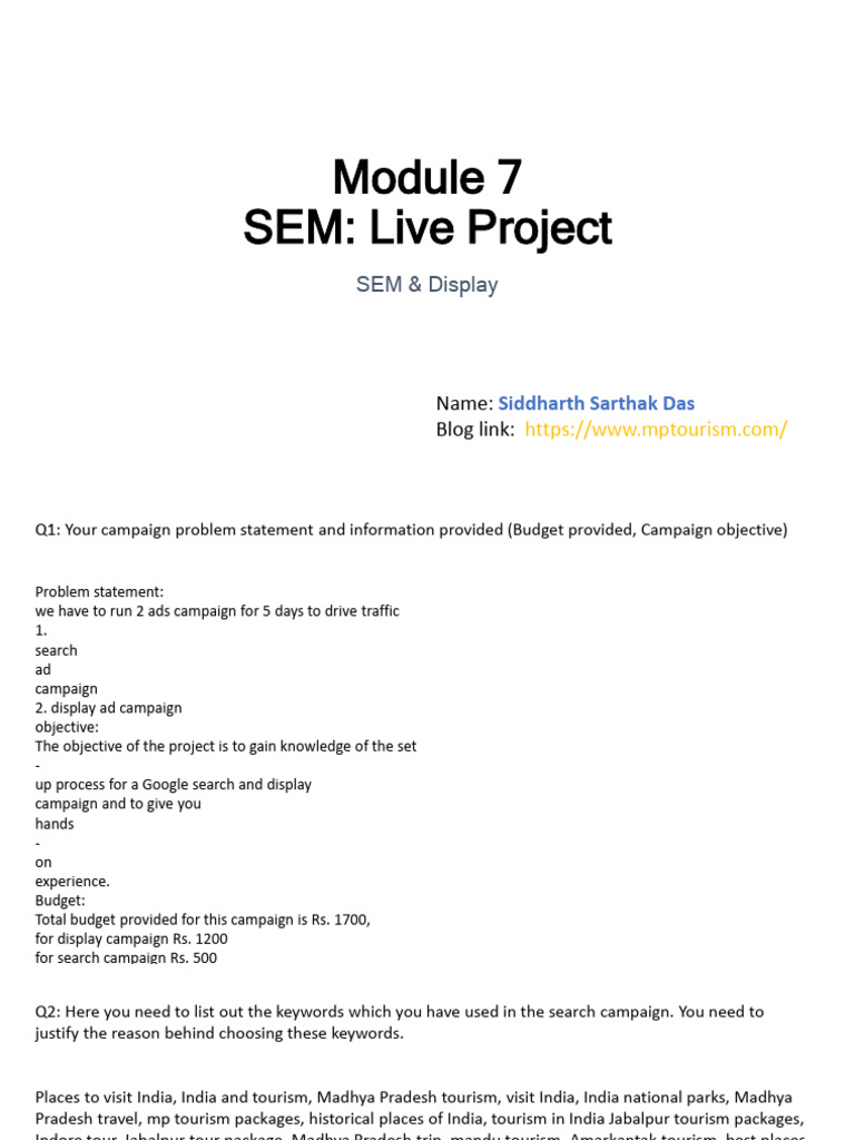 SEM Sddharth Project | PDF