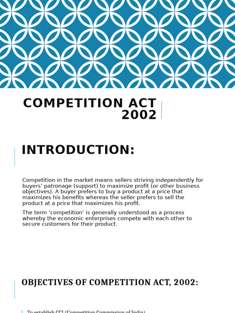 Presentation Competition Act 2002 | PDF