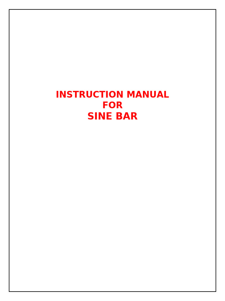 Sine Bar | PDF