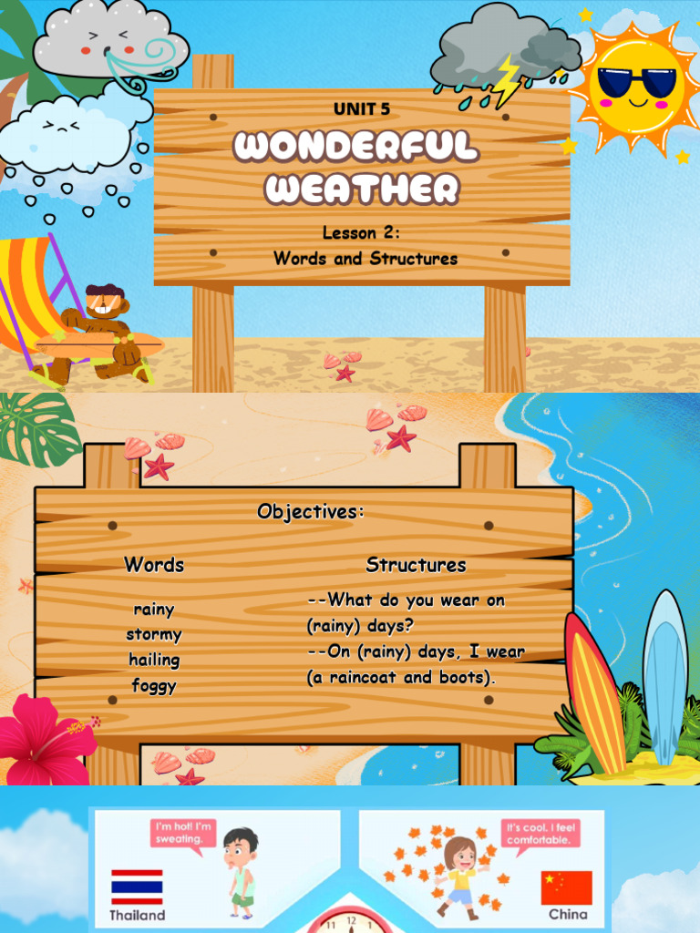 Unit 5 - Wonderful Weather - Lesson 2 - Words and Structures | PDF