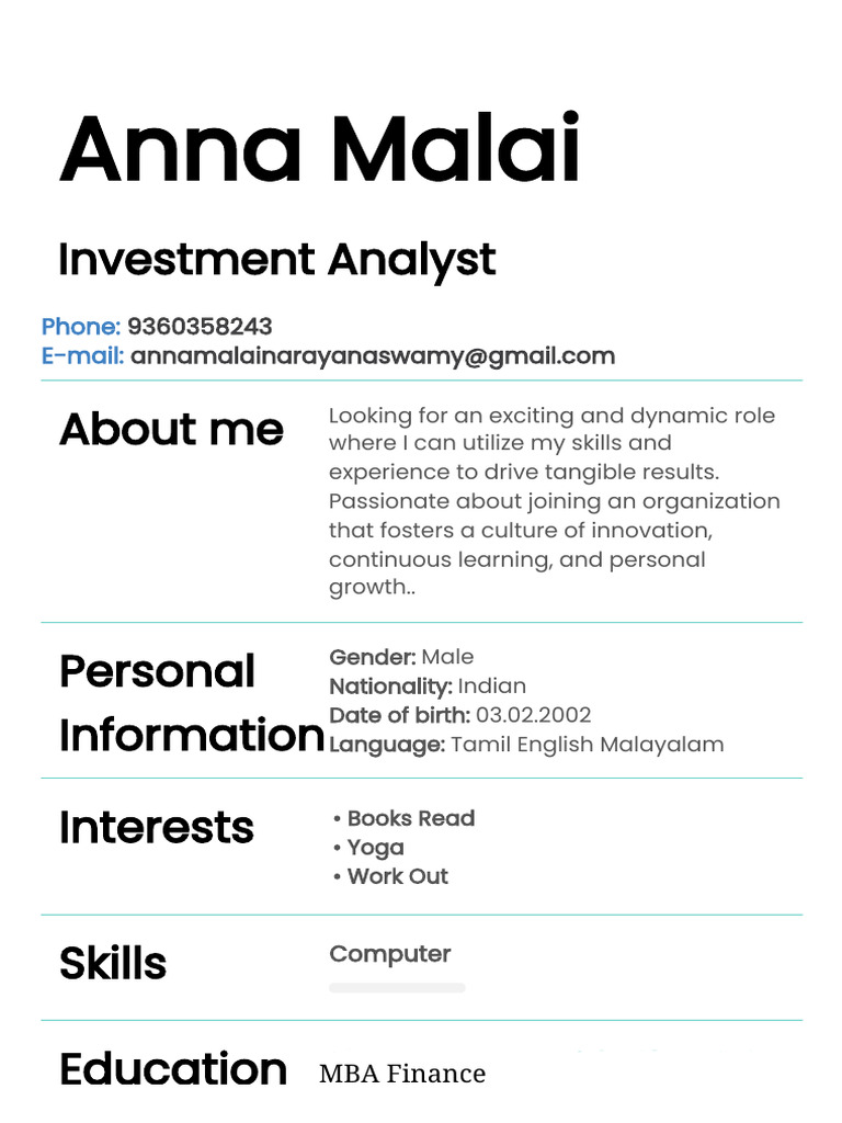 Anna Resume 320 | PDF