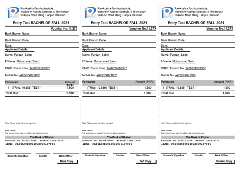 Print Fee Voucher | PDF
