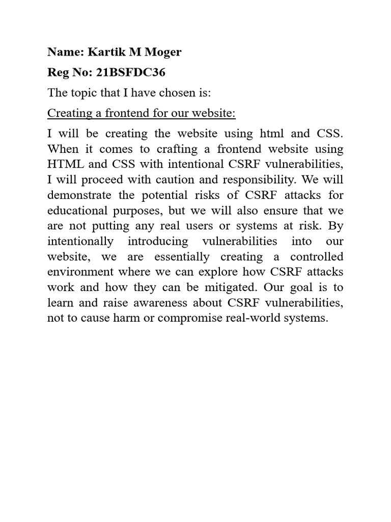 Karthik (Individual Project) | PDF