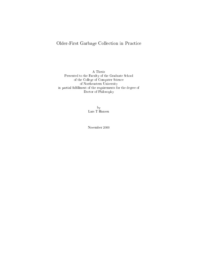 Older-First Garbage Collection in Practice | PDF