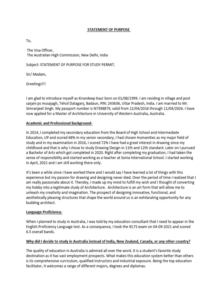 Statement of Purpose | PDF